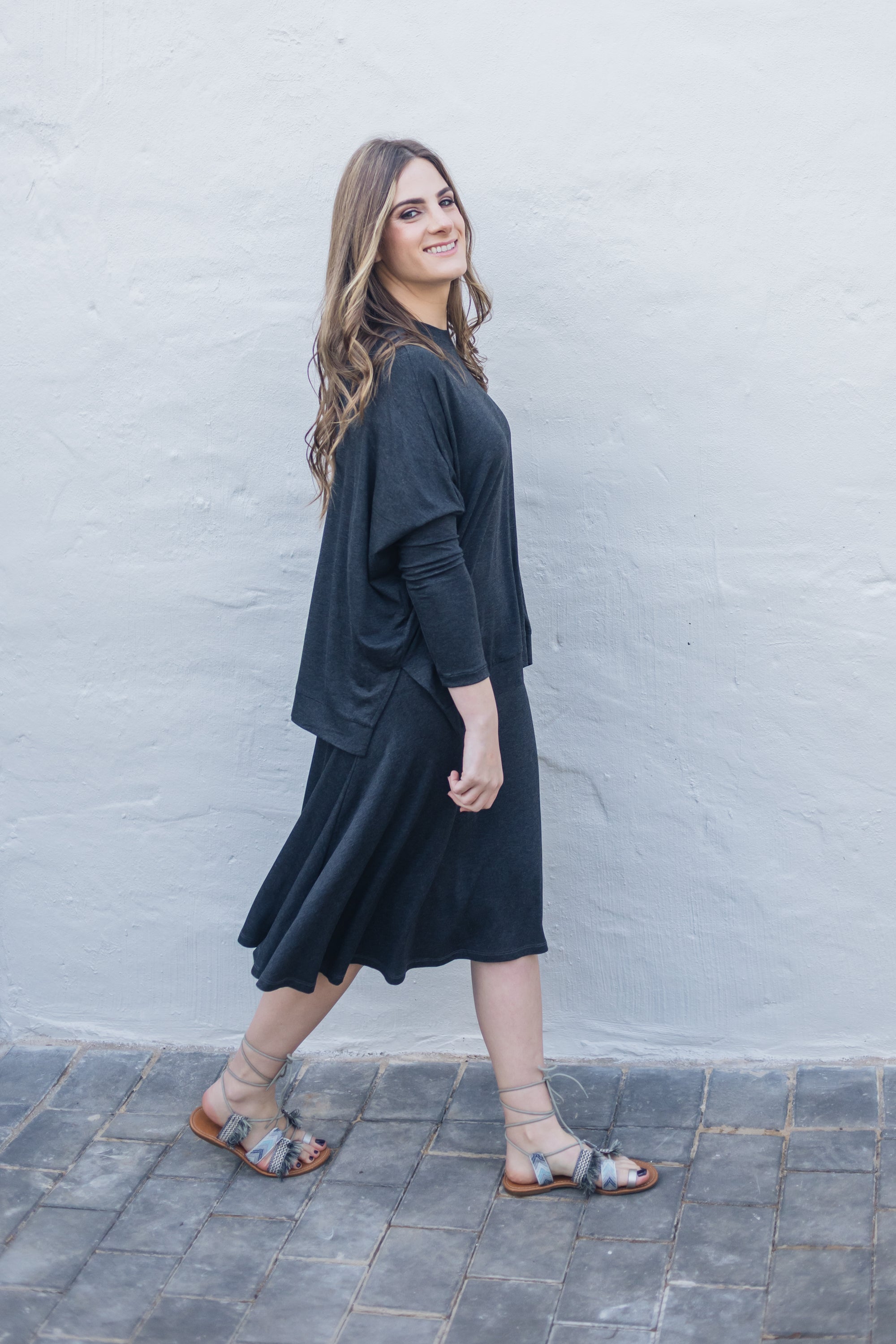 SF Charcoal Long Sleeve T Shirt – Sarah Feldman | Modest Apparel | Cape ...